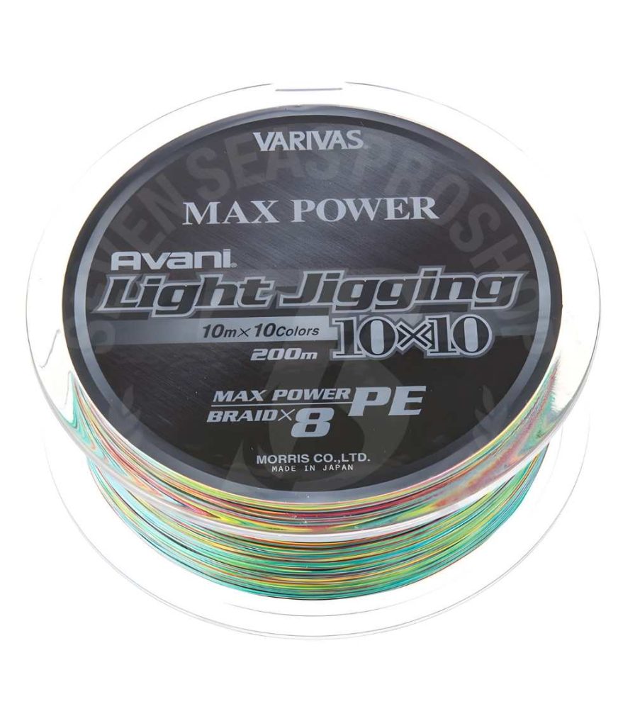 Varivas Avani 10×10 Light Jigging Max PE 200m – Multicolor 8-Strand ...